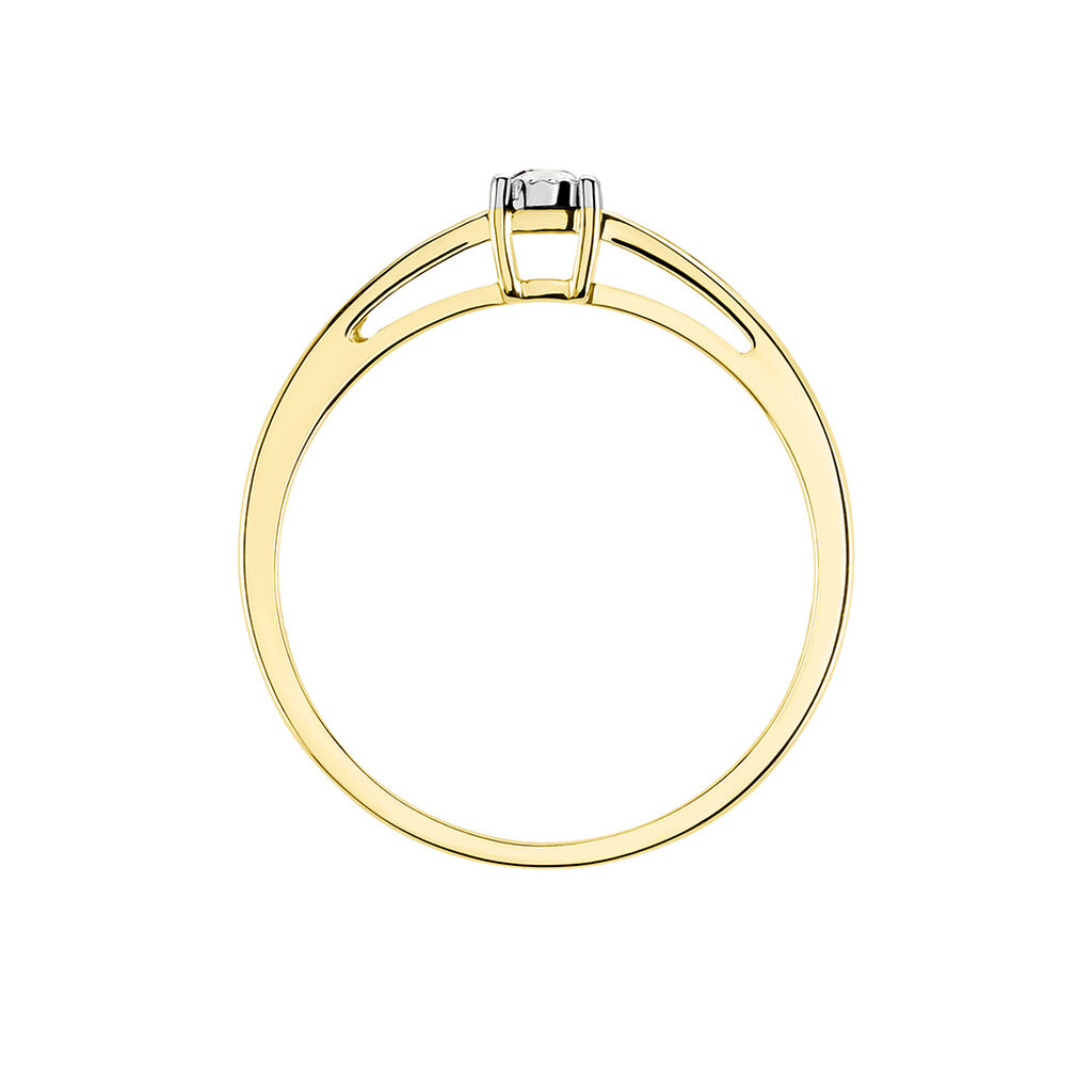 Damen Ring Gold 375 Diamant 0,07ct Viereck Illusion Pastille ...
